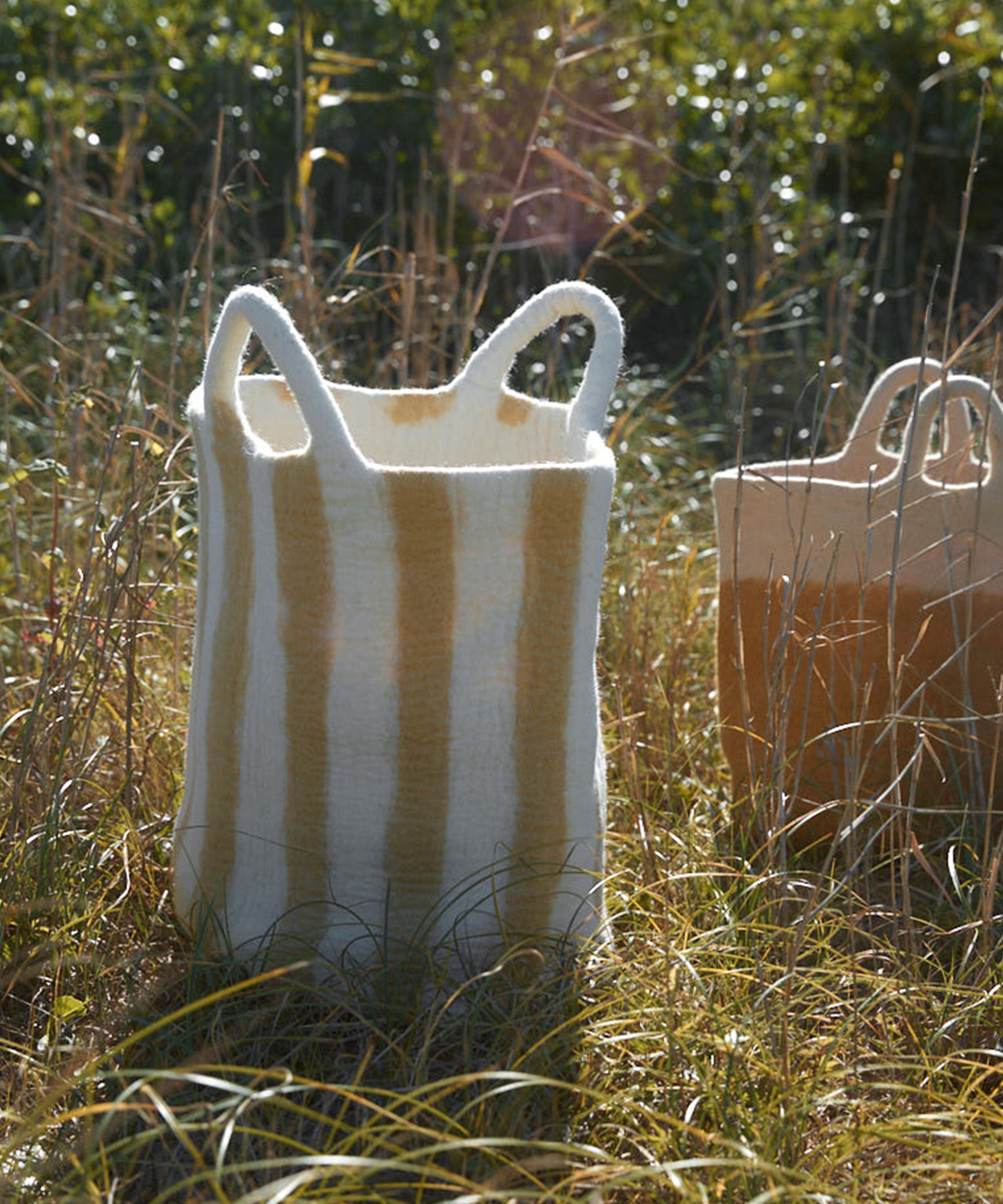 Kids Toy Storage Basket Yellow Stripe Large – Philé